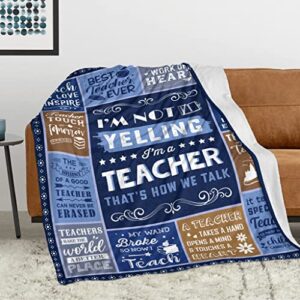 KJACGAD Teacher Appreciation Gifts for Women - Teacher Gifts for Women - Teacher Retirement Gifts - Back to School Teacher Gifts - Teachers Day Teacher Birthday Gifts Throw Blanket 60x50 Inch