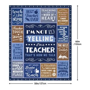 KJACGAD Teacher Appreciation Gifts for Women - Teacher Gifts for Women - Teacher Retirement Gifts - Back to School Teacher Gifts - Teachers Day Teacher Birthday Gifts Throw Blanket 60x50 Inch