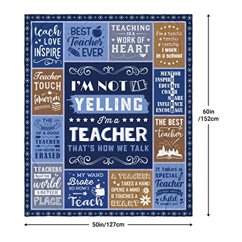 KJACGAD Teacher Appreciation Gifts for Women - Teacher Gifts for Women - Teacher Retirement Gifts - Back to School Teacher Gifts - Teachers Day Teacher Birthday Gifts Throw Blanket 60x50 Inch