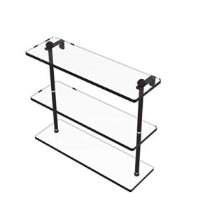 allied brass rc-5/16 16 inch triple tiered glass shelf, oil rubbed bronze