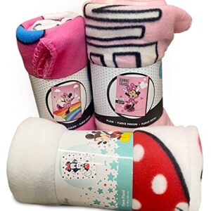 MinnieMouse Cozy Fleece Throw Blanket 40 x 60 (Pink Polka Dots)