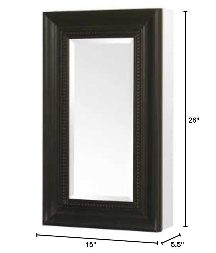 Pegasus SP4607 Deco 15-Inch Framed Medicine Cabinet, Oil Rubbed Bronze