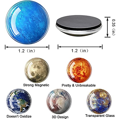 12 Planets Glass Fridge Magnet, Powerful, Enhanced, Fridge Decorative Magnet, Funny Fridge Magnet, whiteboard Decorative Magnet, Classroom Locker Magnet, Office Magnet, Kitchen Cute Magnet