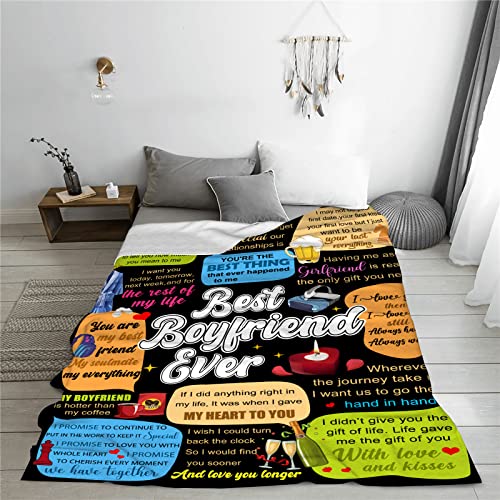 tgruihm to My Boyfriend Blanket, Gifts for Boyfriend, Birthday Gifts for Him, Boyfriend Blanket 50"x60" Super Soft Cozy Flannel Throw for Men, Funny for Boyfriend