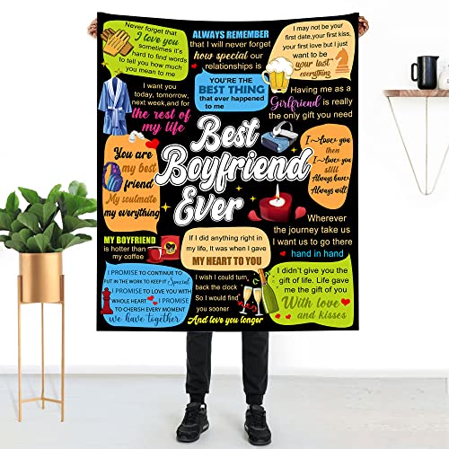 tgruihm to My Boyfriend Blanket, Gifts for Boyfriend, Birthday Gifts for Him, Boyfriend Blanket 50"x60" Super Soft Cozy Flannel Throw for Men, Funny for Boyfriend