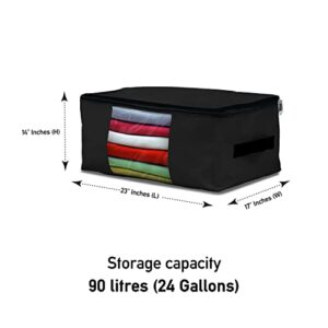 Covers & All Storage Bags, 90 litres Large size, Made of 12 Oz Waterproof, UV-Resistant & Tear-Proof Cover Max Fabric, Multipurpose for Indoors/Outdoors (23"L x 17"W x 14"H Inches, Black, Pack of 3)