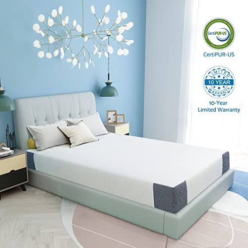 IULULU Twin Size Mattress, 10 Inch Memory Foam and Innerspring Hybrid Mattress with Breathable Cover, Cooling Gel Infused, Medium Feel, CertiPUR-US Certified, Bed in A Box (DNJ-450)