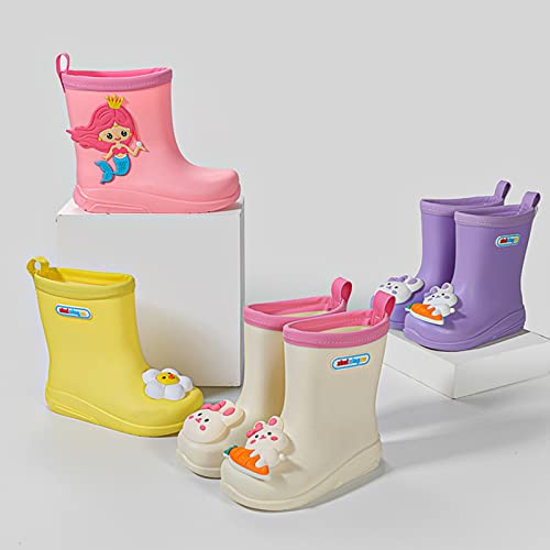 Children Shoes Rain Boots Cartoon Children Rain Boots Boys and Girls Infant Rain Boots Water Rubber Shoes Kids Boots for Girls Tall (A, 5.5-6 Years Little Child)