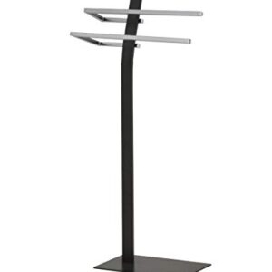 Kings Brand Furniture - Sierra Metal Freestanding Bathroom Towel Rack Stand, Black/Chrome