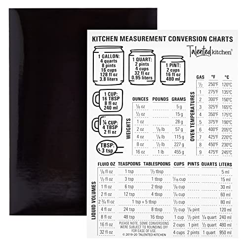 Talented Kitchen Measurement Metric Conversion Chart Magnet for Cooking, Refrigerator Magnetic White Vinyl with Weight, Liquid, Temperature for Fridge (5 x 7 in)