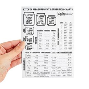 Talented Kitchen Measurement Metric Conversion Chart Magnet for Cooking, Refrigerator Magnetic White Vinyl with Weight, Liquid, Temperature for Fridge (5 x 7 in)