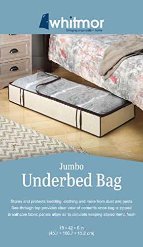 Whitmor Heavy Duy Canvas Zippered Under Bed Bag, Jumbo