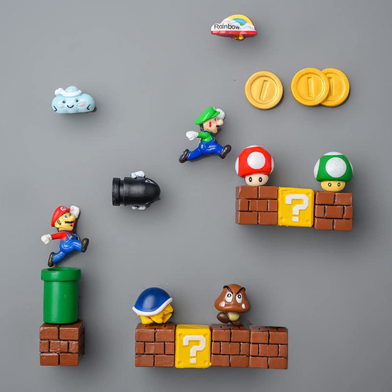 20 PCS Super Mario Fridge Magnets - 3D Refrigerator Magnets Set,Office Magnets,Calendar Magnet,Whiteboard Magnets,Christmas Magnets,Perfect for Ornaments Decoration collectionism