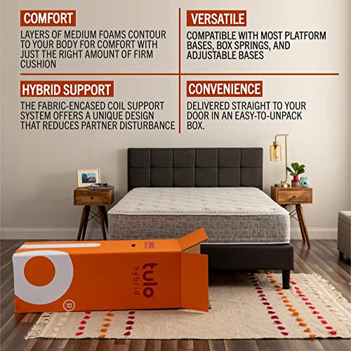 Tulo by Mattress Firm | 8 INCH Memory Foam Plus Coil Support Hybrid Mattress | Bed-in-A-Box | Firm Comfort | King