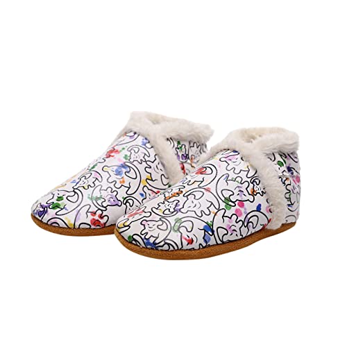 Cotton Soft Boots Walkers Infant First Snow Shoes Baby Plush Warm Girls Baby Shoes Size 7 Toddler Girl Boots (Multicolor, 12-18 Months)