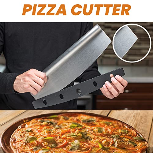 Premium Pizza Peel (12''X 14''), Aluminum Metal Pizza Paddle with Cutter, Pizza Spatula with Foldable Wooden Handle for Easy Storage, Pizza Spatula Paddle for Indoor & Outdoor Ovens PPASH 21