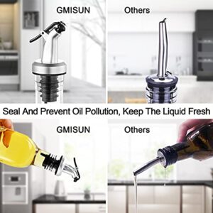 GMISUN 8oz Olive Oil Bottle Dispenser, 4 Pack Leakproof Oil And Vinegar Dispenser Set With Clear Glass Oil Bottle, Non-Drip Spouts, Black Caps, Funnel And Labels