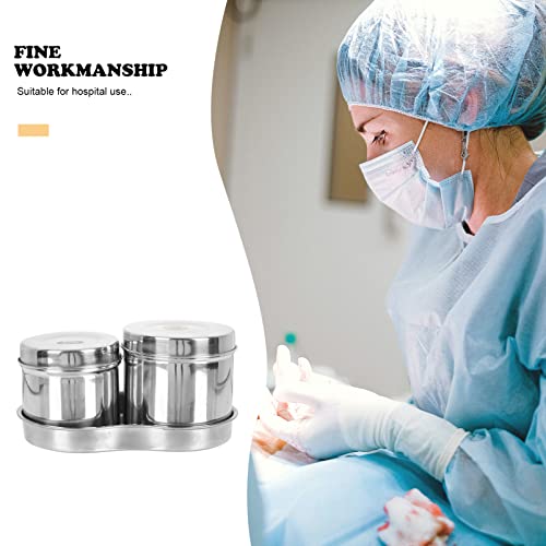 Stainless Steel Ointment Jar Container: Medical Cotton Balls Jar 3Pcs Sponge Cotton Dressing Container Gauze Cotton Swabs Storage Canister Apothecary Jars with Lid