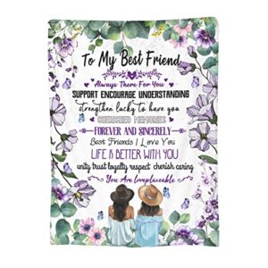 best friend bestie birthday gifts throw blanket women bestie sister teen girls long distance friendship gift christmas or birthday 60"x50"