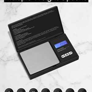 500x0.01g Digital Scales, VIAFOIA Portable High Precision Scales with Back-lit LCD Display, Mini Pocket Kitchen Weighing Scale for Jewellery Gold Food Coffee Herb Coin (Battery Included)