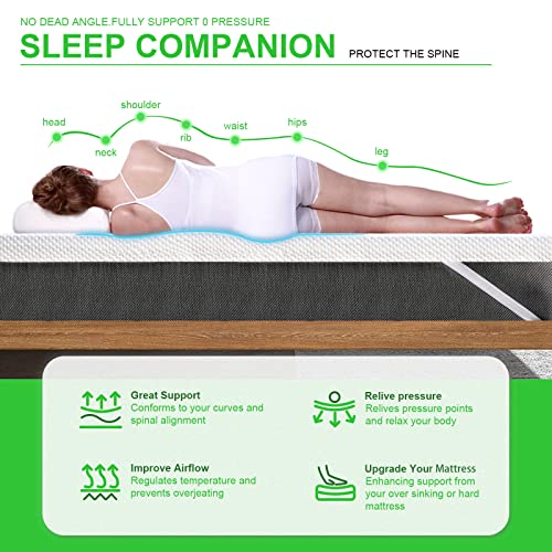 3 Inch Memory Foam Mattress Topper Queen, Gel-Infused Bed Topper for Back Pain Pressure Relief, Soft and Firm Dual Layer Design with Removable Washable Cover & Adjustable Straps