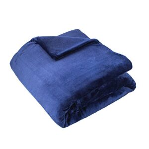 cozy fleece supremely soft knitted lightweight flannel fleece blanket, twin, navy