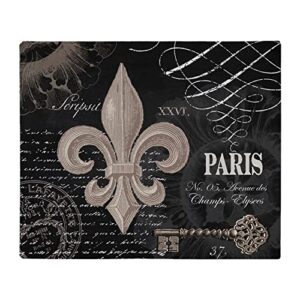 cafepress modern vintage french fleur de lis throw blanket super soft fleece plush throw blanket, 60"x50"