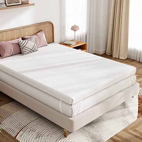 REGOSS Foam Mattress Topper King, 3 Inch Gel Memory Foam Mattress Topper for Pressure Relief, Memory Foam Mattress Pad Gel Infused Mattress Cover with Removable Bamboo Fiber Cover & Zipper Closure