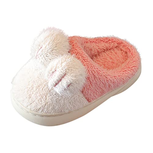 Kids Cotton Slippers Girls Boys Memory Foam Comfy House Slippers Bedroom Home Slippers Winter Warm Indoor Shoes Kids Girl (Pink, 11-11.5 Years Big Kids)