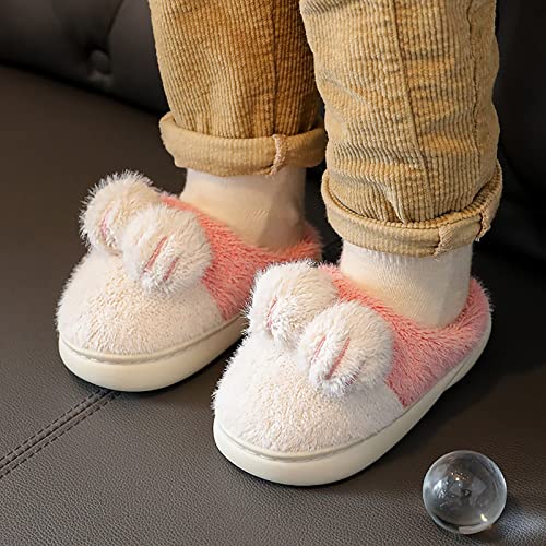 Kids Cotton Slippers Girls Boys Memory Foam Comfy House Slippers Bedroom Home Slippers Winter Warm Indoor Shoes Kids Girl (Pink, 11-11.5 Years Big Kids)