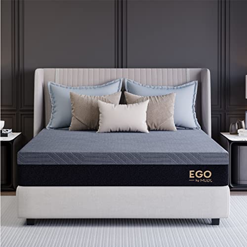 MLILY EGO Copper Twin XL Memory Foam Mattress 10 Inch, Copper Gel Infused Mattress Bed in A Box CertiPUR-US Certified Made in USA, Medium, 38”x80”x10”, Darkgray