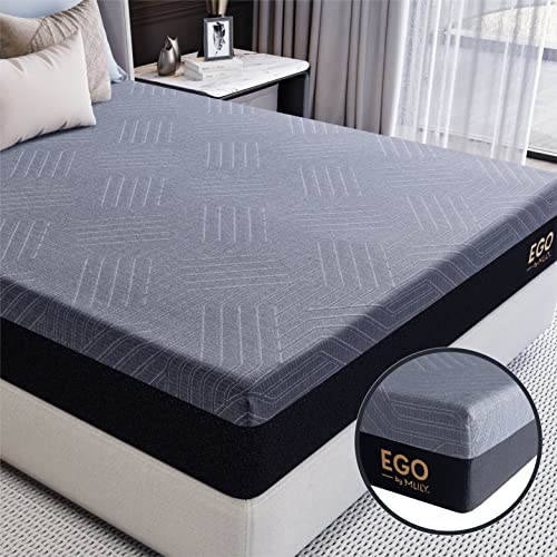 MLILY EGO Copper Twin XL Memory Foam Mattress 10 Inch, Copper Gel Infused Mattress Bed in A Box CertiPUR-US Certified Made in USA, Medium, 38”x80”x10”, Darkgray