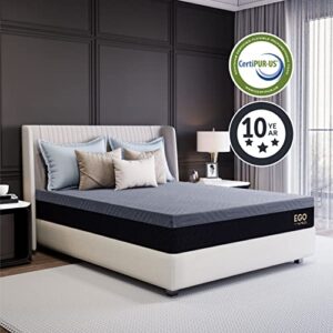 MLILY EGO Copper Twin XL Memory Foam Mattress 10 Inch, Copper Gel Infused Mattress Bed in A Box CertiPUR-US Certified Made in USA, Medium, 38”x80”x10”, Darkgray