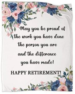 ajiiusv retirement gifts throw blanket happy retirement flannel blankets for retired women teacher boss farewell present 50"x60"