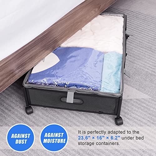 NiHome 𝐒𝐭𝐨𝐫𝐚𝐠𝐞 𝐁𝐚𝐠 𝐰𝐢𝐭𝐡 𝐙𝐢𝐩𝐩𝐞𝐫 𝟐-𝐏𝐚𝐜𝐤 for Under Bed Storage Container - Organize Shoes, Toys and Clothing Under Bed - Space Saving