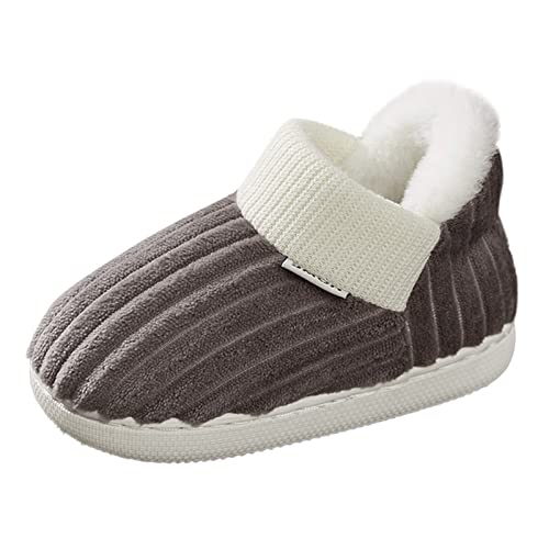 Kids Home Slippers Girls Boys Slippers Cotton Comfy House Slippers Bedroom Home Slippers Winter Warm Indoor Shoes Home Shoes for Toddler Girls (Coffee, 5-5.5 Years Little Child)