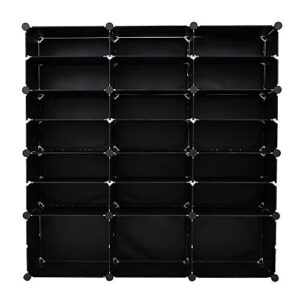 temipty Portable Shoe Rack Organizer 48 Pair Tower Shelf Storage Cabinet Stand Expandable for Heels, Boots, Slippers， 8 Tier Black