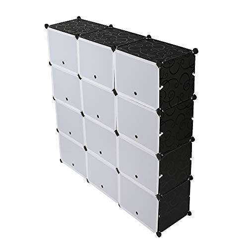 temipty Portable Shoe Rack Organizer 48 Pair Tower Shelf Storage Cabinet Stand Expandable for Heels, Boots, Slippers， 8 Tier Black