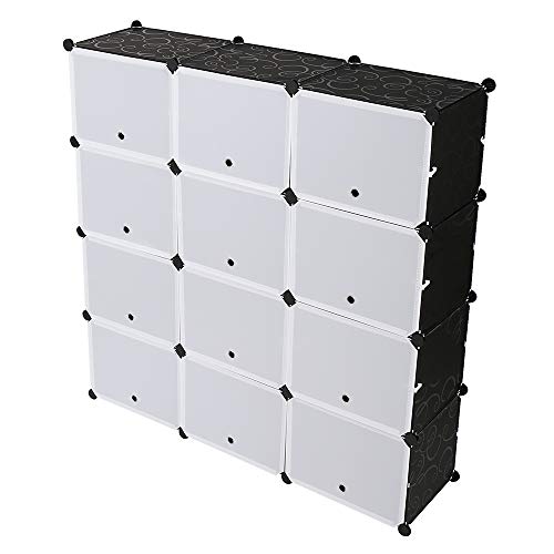 temipty Portable Shoe Rack Organizer 48 Pair Tower Shelf Storage Cabinet Stand Expandable for Heels, Boots, Slippers， 8 Tier Black