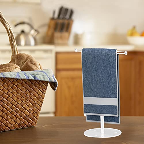 belupai Towel Rack,12inch High Acrylic Waterproof T-Shape Hand Towel Holder Stand with Balanced Base,Freestanding Headband Holder,Lightweight Bathroom Towel Rack for Bathroom Kitchen Vanity Countertop