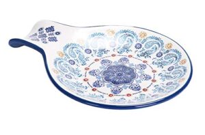 bico blue talavera ceramic spoon rest, house warming gift, dishwasher safe