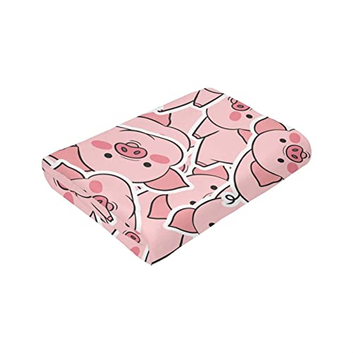 Cartoon Pink Pig Blanket Plush Lightweight Soft Flannel Fleece Throw Blankets Bedding for Bed Sofa Couch Living Room 60"x50"