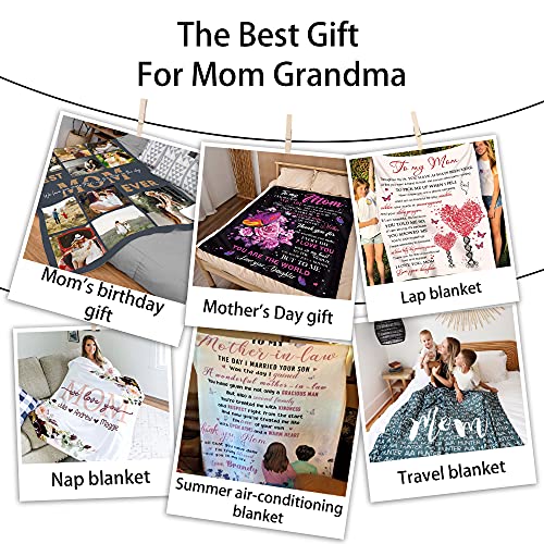 to My Mom Blanket with Hairstyles & Characters Change - Meaningful Gifts for Mom Birthday,Mom Gifts from Daughter Son for Her Birthday, Mothers Day,Christmas,Anniversary