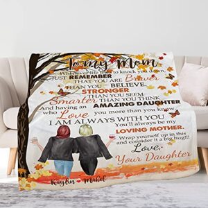 to My Mom Blanket with Hairstyles & Characters Change - Meaningful Gifts for Mom Birthday,Mom Gifts from Daughter Son for Her Birthday, Mothers Day,Christmas,Anniversary