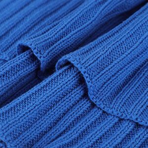 uxcell Cotton Cable Knit Throw Blanket Soft Throw Couch Covers Decors Knitted Blankets for Sofa Bed, Blue Throw(47" x 70")