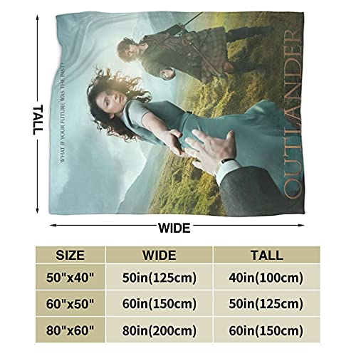 Outlander Blanket Throw Blankets Ultra Soft Flannel Lightweight Throws for Couch, Bed, Plush Fuzzy Flannel Microfiber Warm Thermal Blanket All Seasons Use 80"x60"