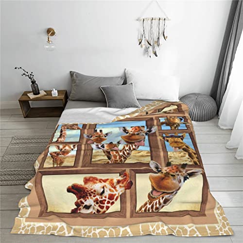 Giraffe Blanket Animal Throw Blankets, Ultra Soft Flannel Bed Throws for Living Room Sofa Couch Chair Bedroom 60"X50"