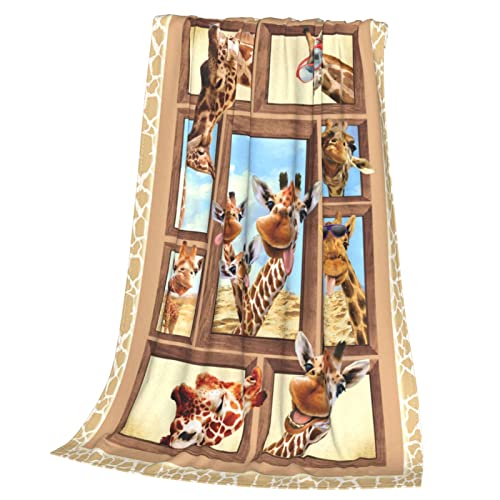 Giraffe Blanket Animal Throw Blankets, Ultra Soft Flannel Bed Throws for Living Room Sofa Couch Chair Bedroom 60"X50"