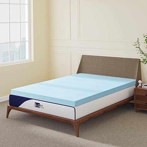 BedStory 4 Inch Mattress Topper Queen - Medium Firm Mattress Topper - 100% Memory Foam - Cooling Gel Infused Memory Foam - CertiPur Certified