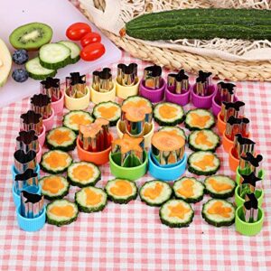 Vegetable Cutter Shapes Set Mini Sizes Cookie Cutters Set Fruit Cookie Pastry Stamps Mold Food Decorative Kids Baking and Food Supplement Tools (24pcs cutters）